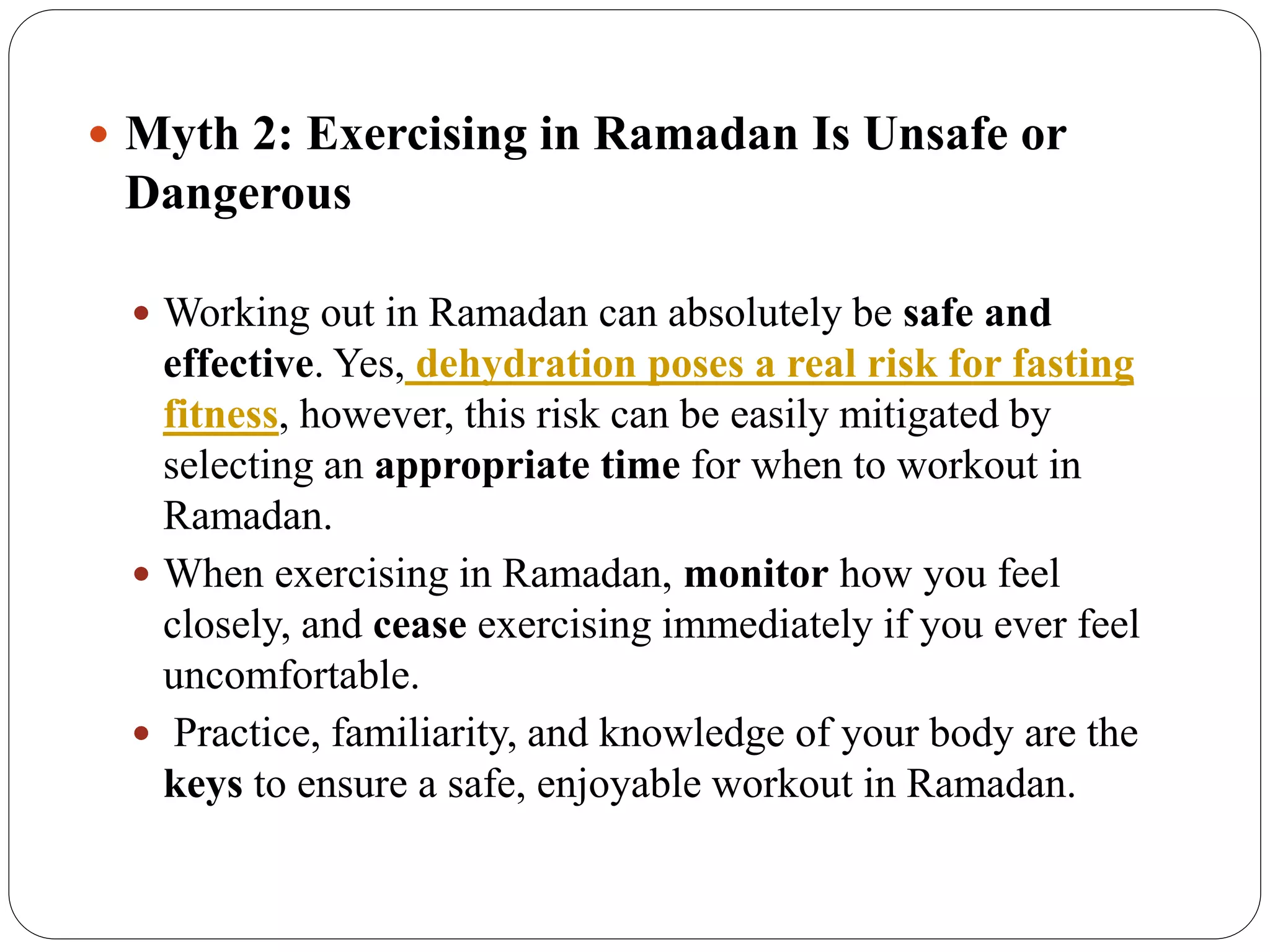 Exercise in ramadan | PPTX