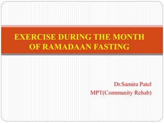 Exercise in ramadan | PPT