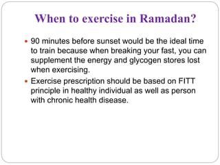 Exercise in ramadan | PPT