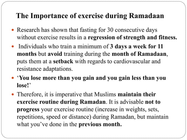 Exercise in ramadan | PPT
