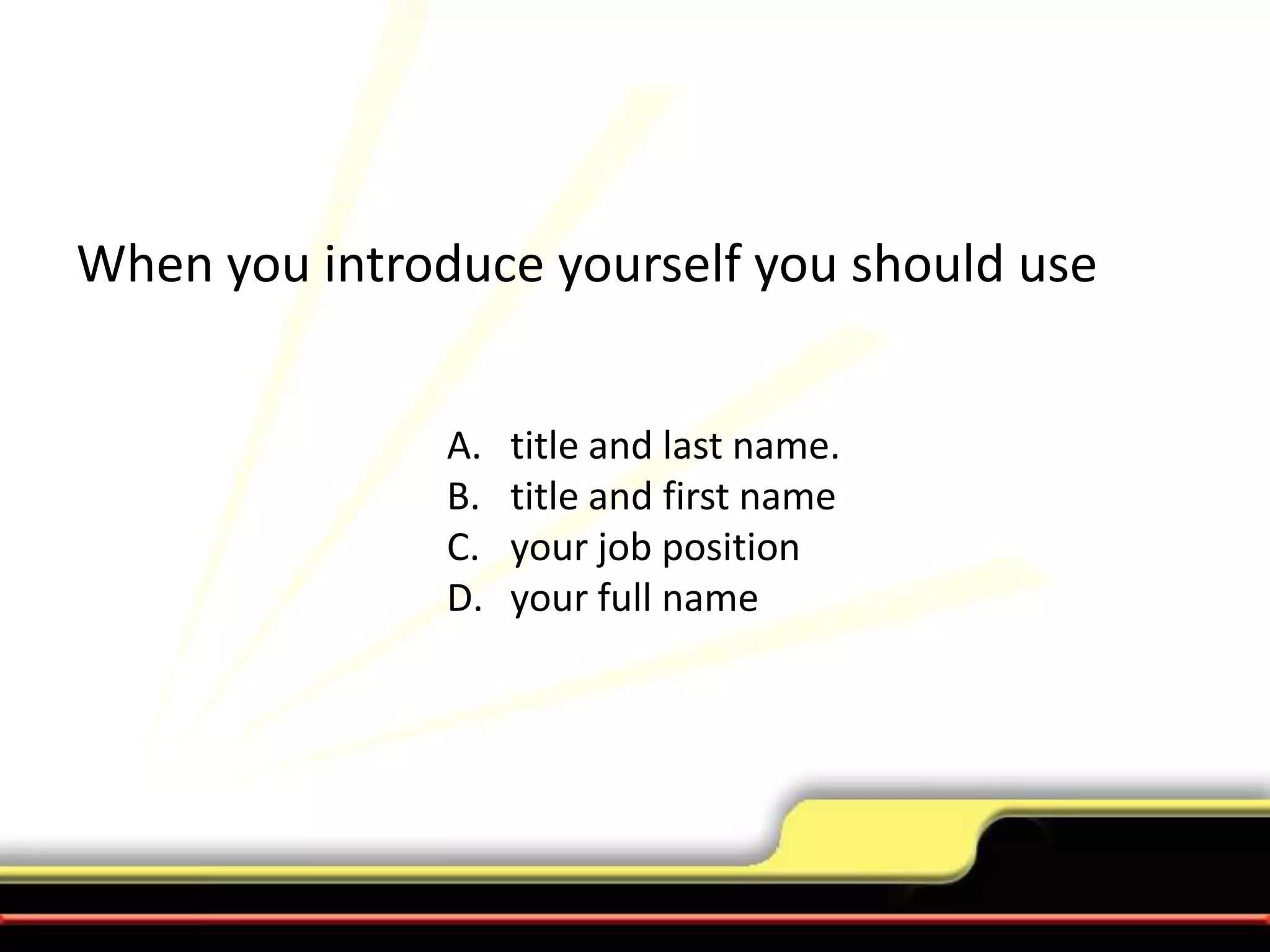 Exercise introducing yourself_lesson_2 | PPT