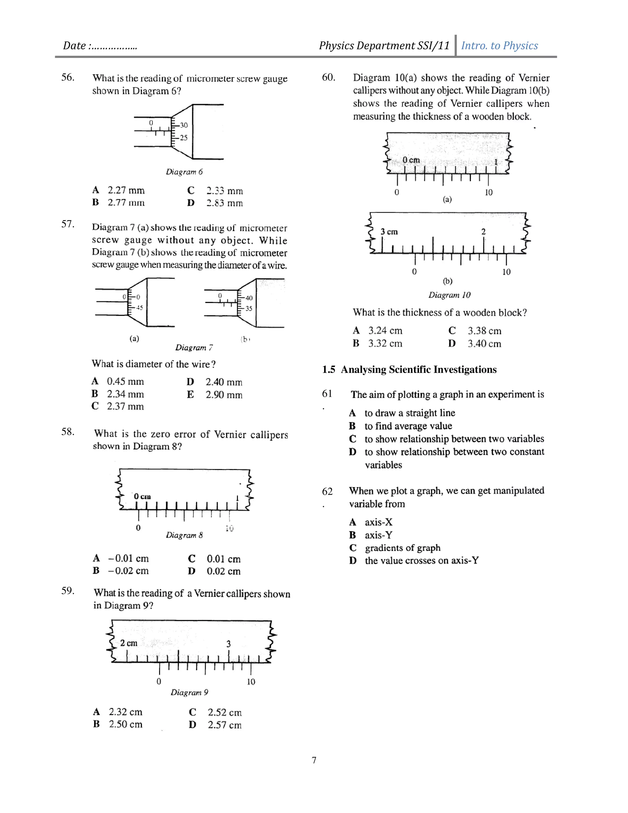 Exercise intro to physics | PDF | Physics | Science