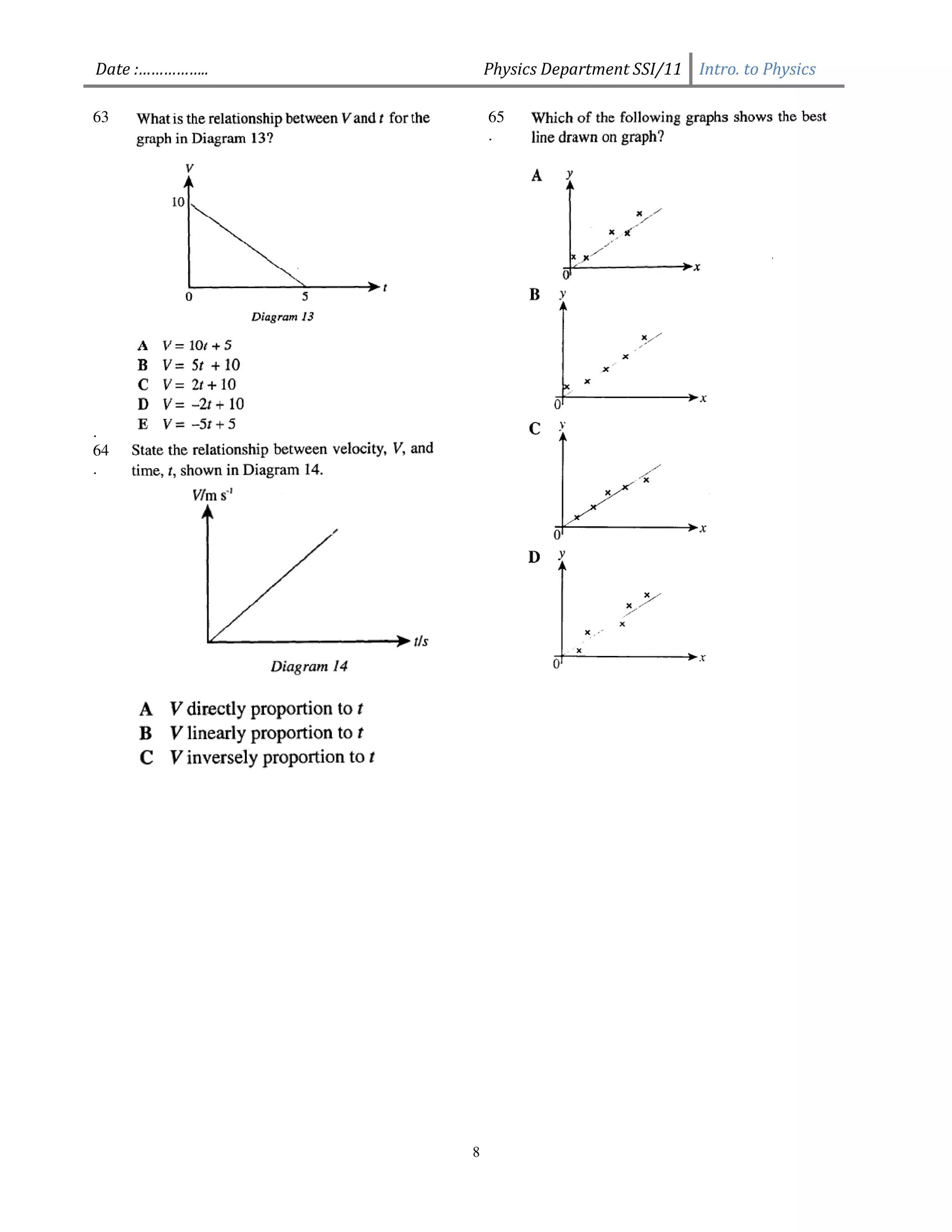 Exercise intro to physics | PDF | Physics | Science