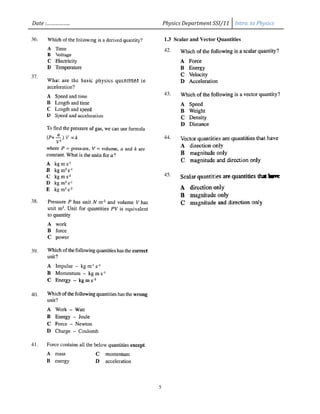 Exercise intro to physics | PDF | Physics | Science