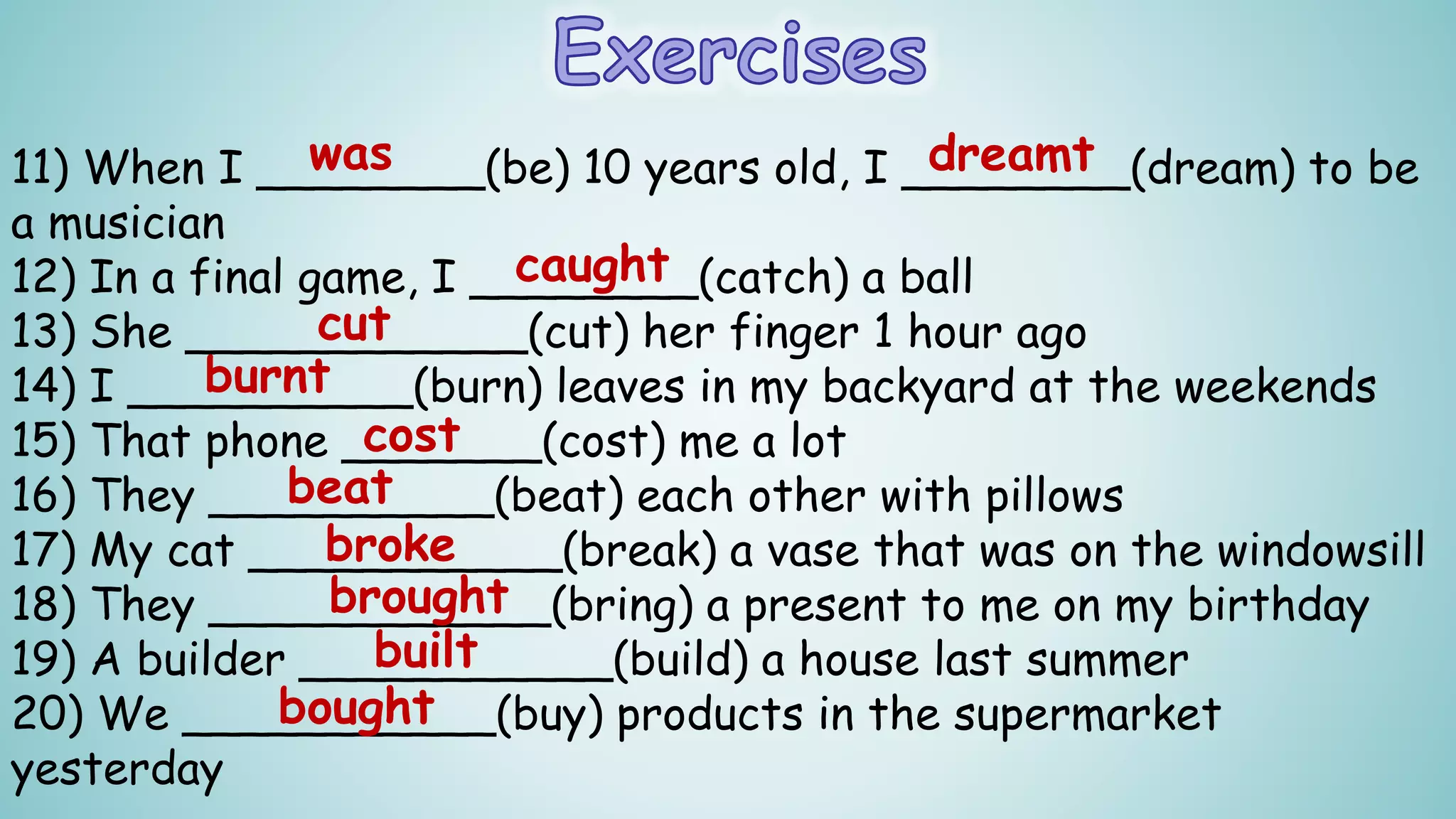EXERCISE IRREGULAR VERB.pptx