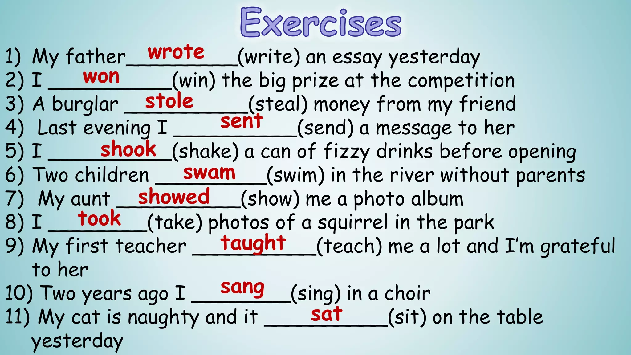 EXERCISE IRREGULAR VERB.pptx