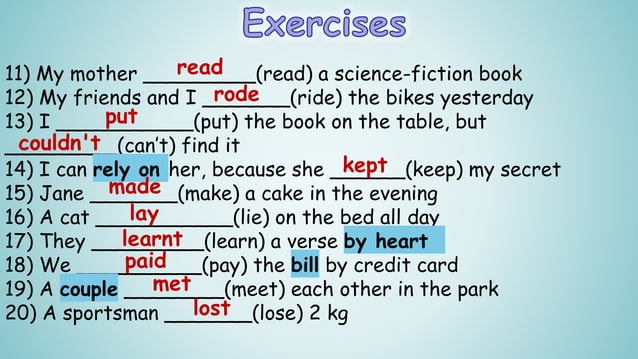 EXERCISE IRREGULAR VERB.pptx