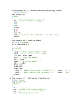 exercise of basic computer programming.docx