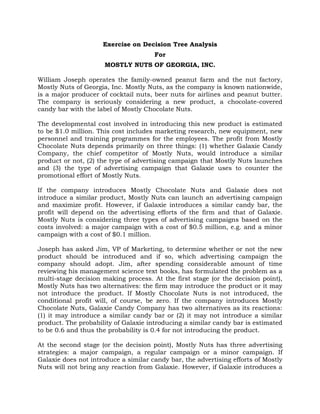 Exercise on decision tree analysis | DOCX