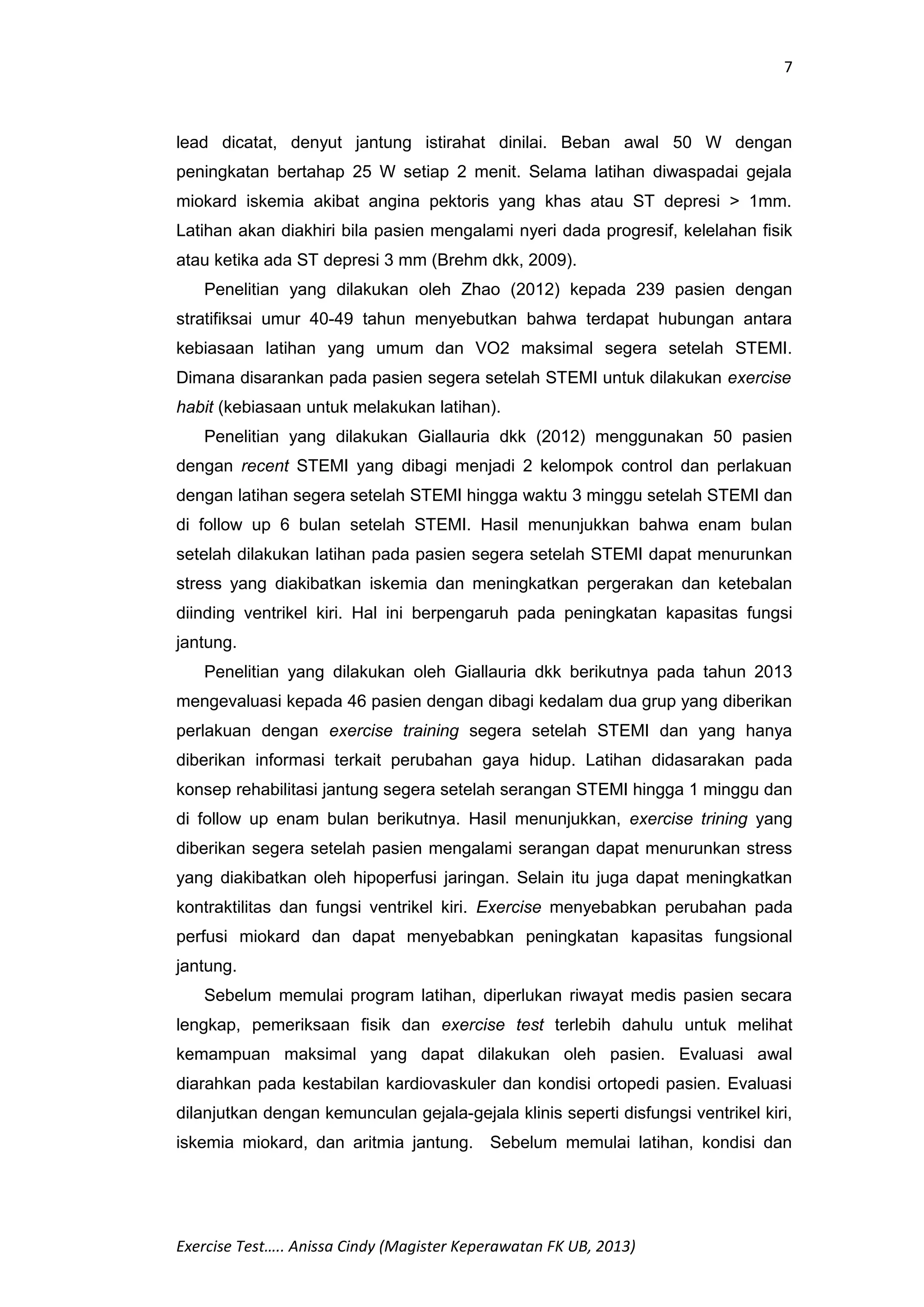 Exercise pada pasien stemi | DOC