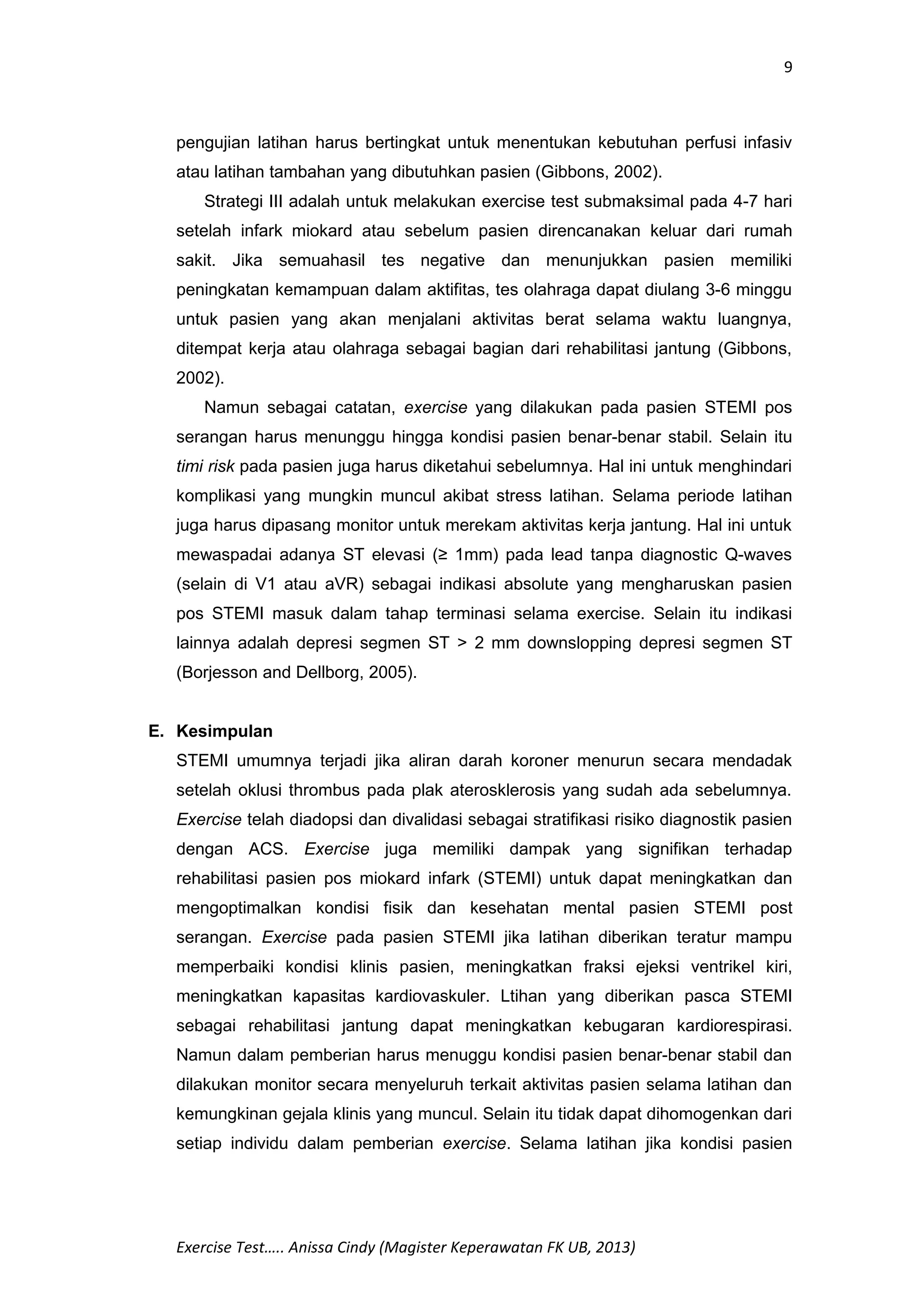 Exercise pada pasien stemi | DOC