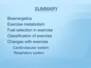 Exercise physiology | PPTX