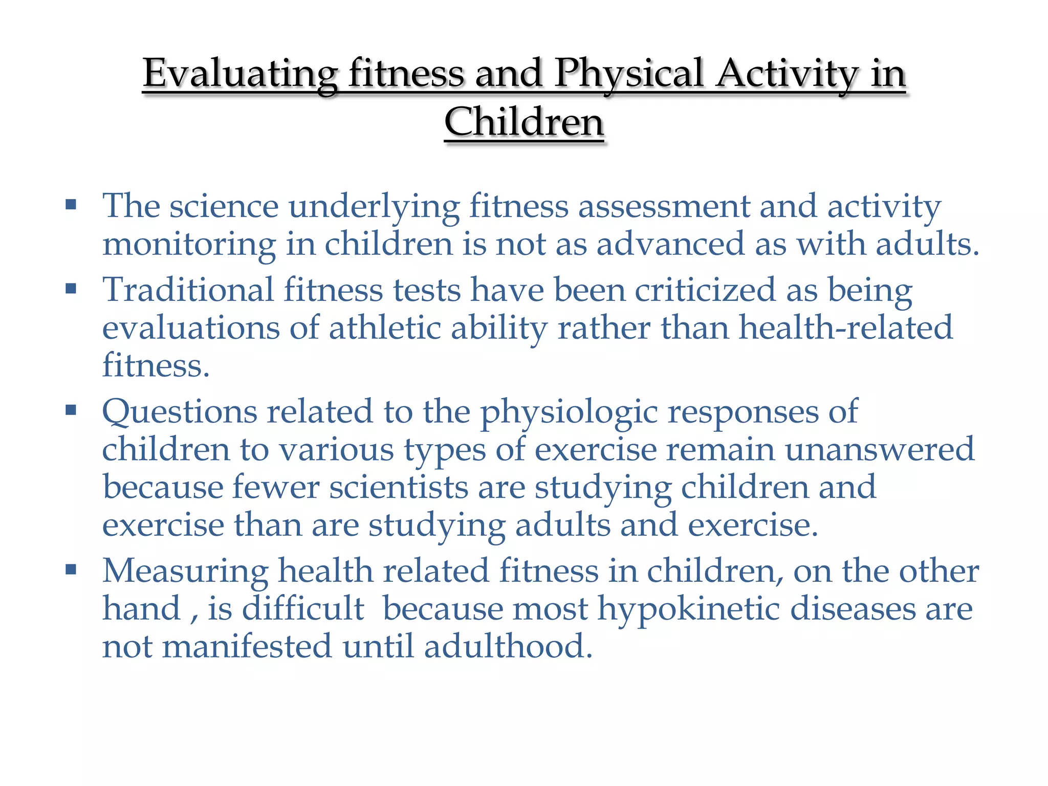 Exercise Physiology In Pediatrics | PPTX