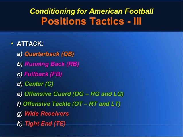 American Football Positions Ot
