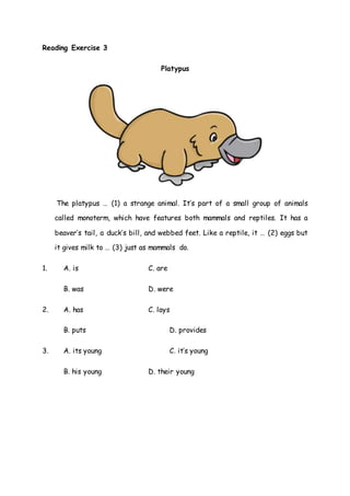 Reading Exercises | DOCX