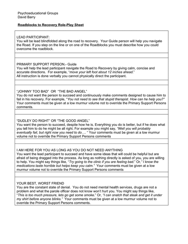 Exercise: Roadblocks to Recovery | DOC | Physical Therapy | Wellness