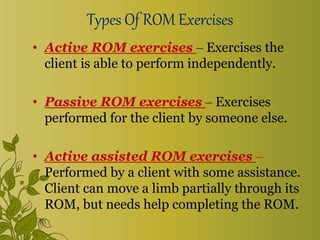 Exercise & range of motion exercise | PPTX