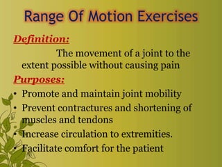 Exercise & range of motion exercise | PPTX