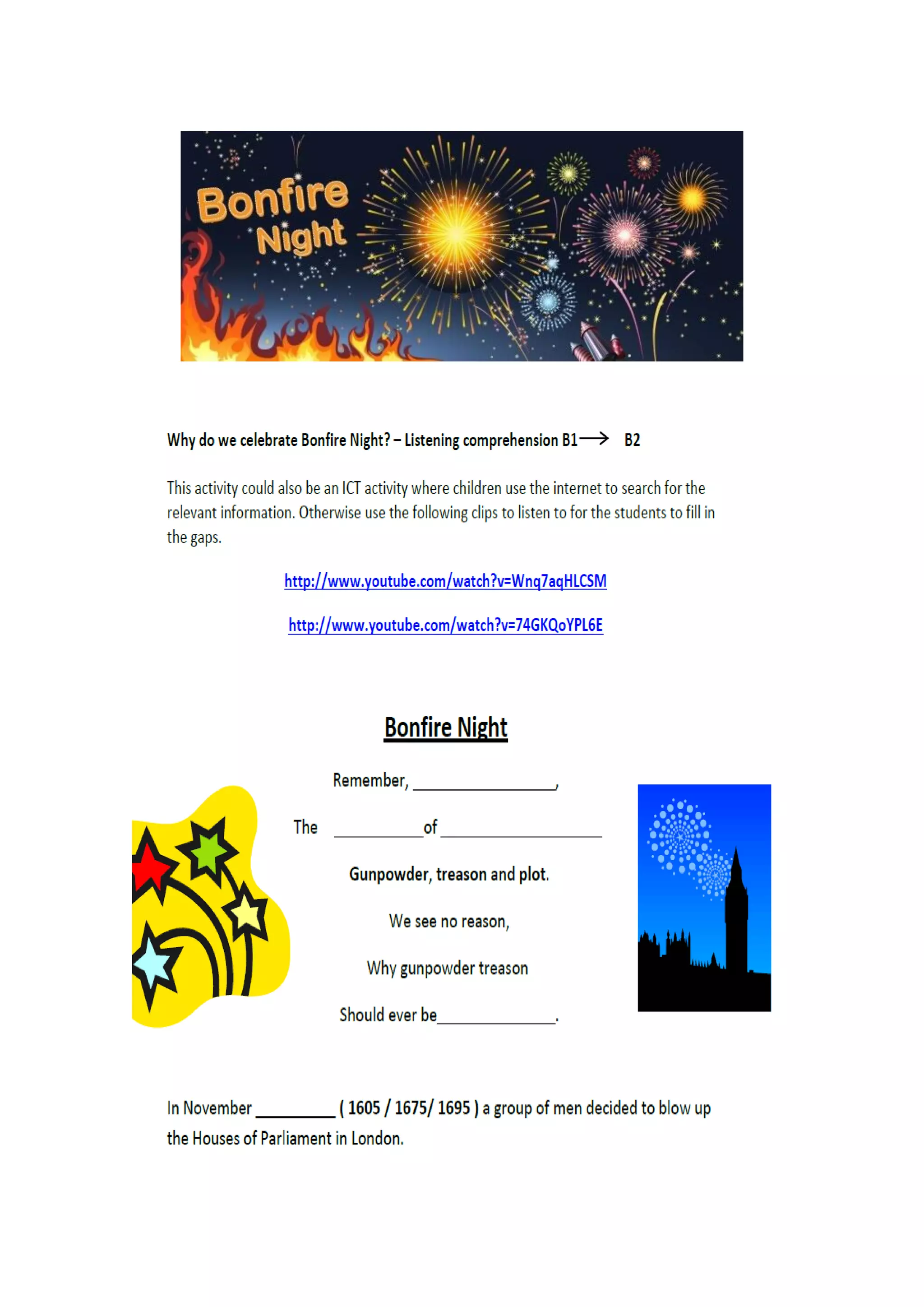 Activities about Bonfire Night | PDF