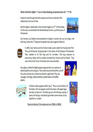 Activities about Bonfire Night | PDF