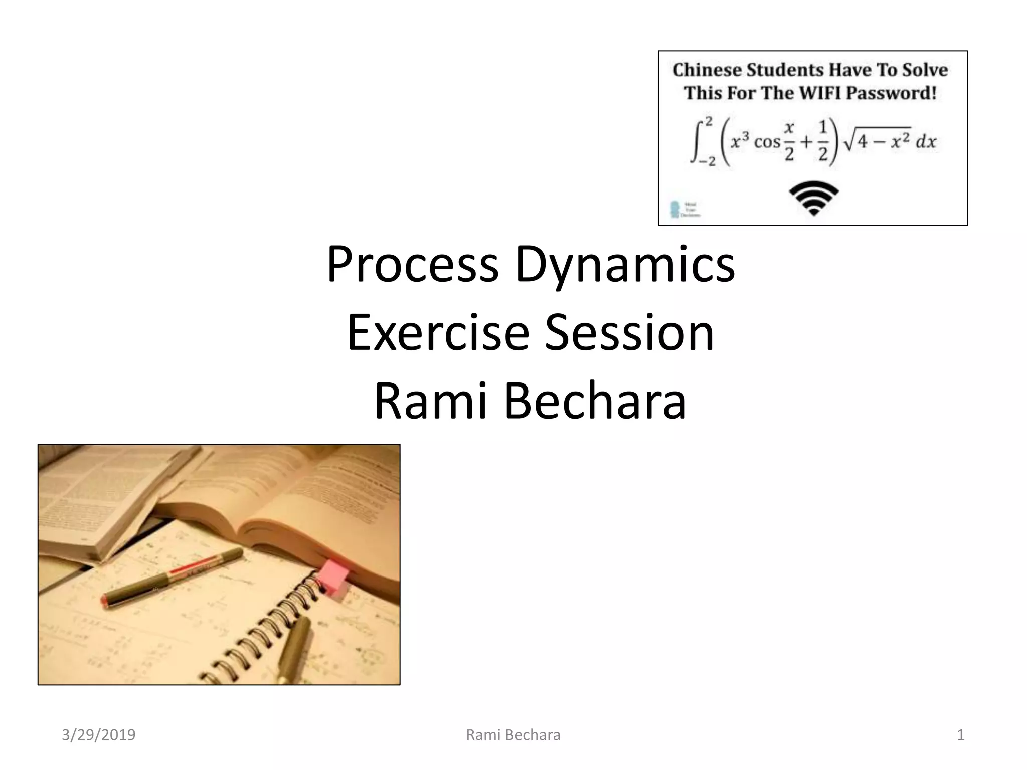 Process Dynamics Exercises and their solutions | PPTX