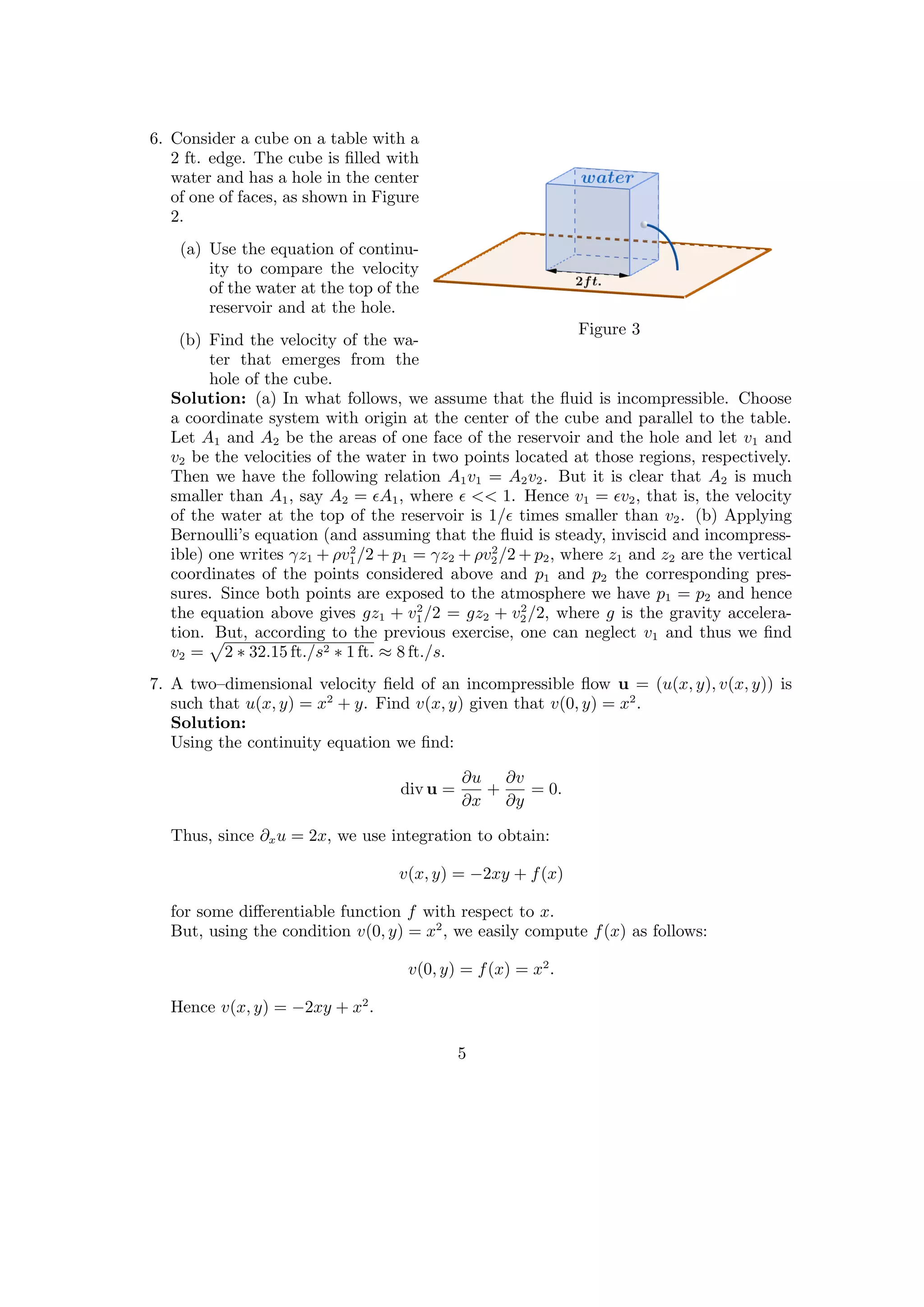 Fluid Mechanics Exercises | PDF