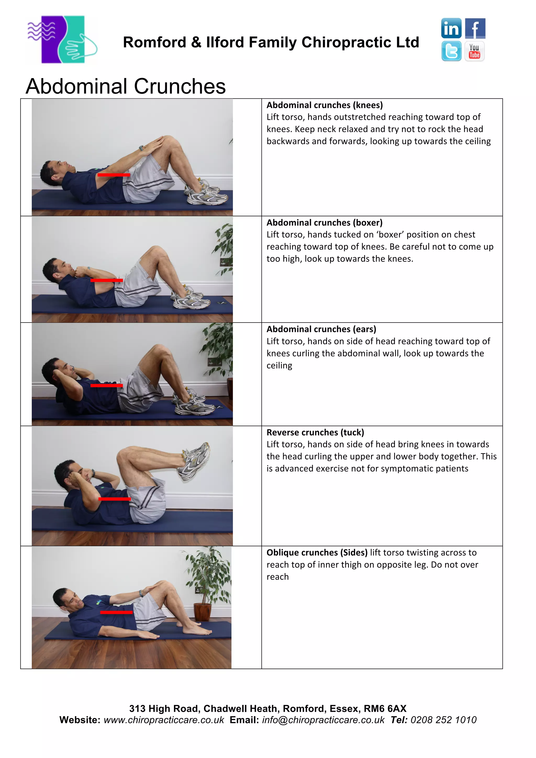 Exercises – core stability abdominal crunches | PDF
