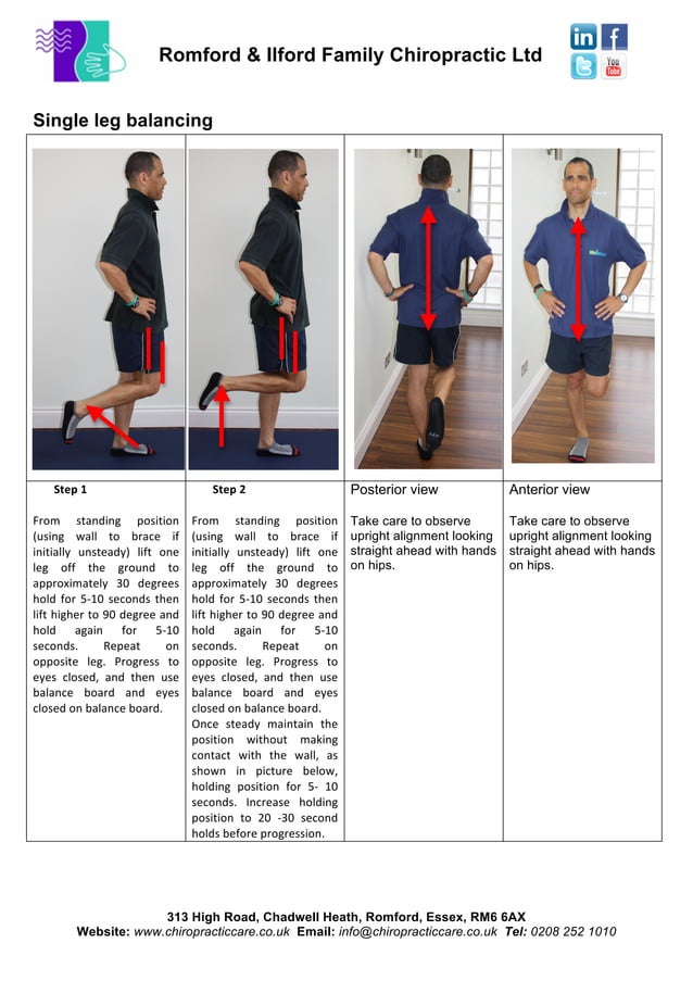 Exercises – core stability single leg balancing | PDF