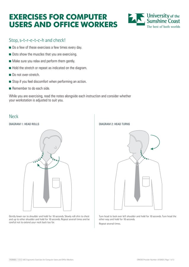 Exercises for-computer-users-and-office-workers | PDF | Foot Health ...