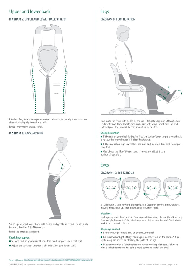 Exercises for-computer-users-and-office-workers | PDF | Foot Health ...