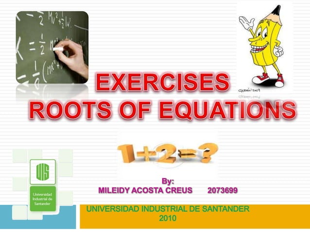 Exercises roots equations | PPT