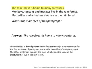 GED Prep Exercises: What’s the Main Idea? | PPS