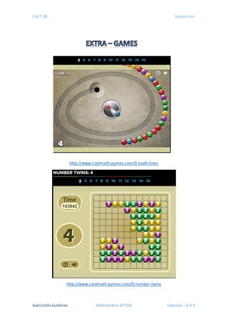 4 ESO Academics - Unit 0 - Exercises 0.4 | PDF