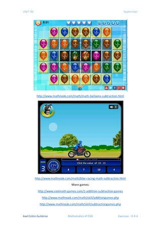 4 ESO Academics - Unit 0 - Exercises 0.4 | PDF