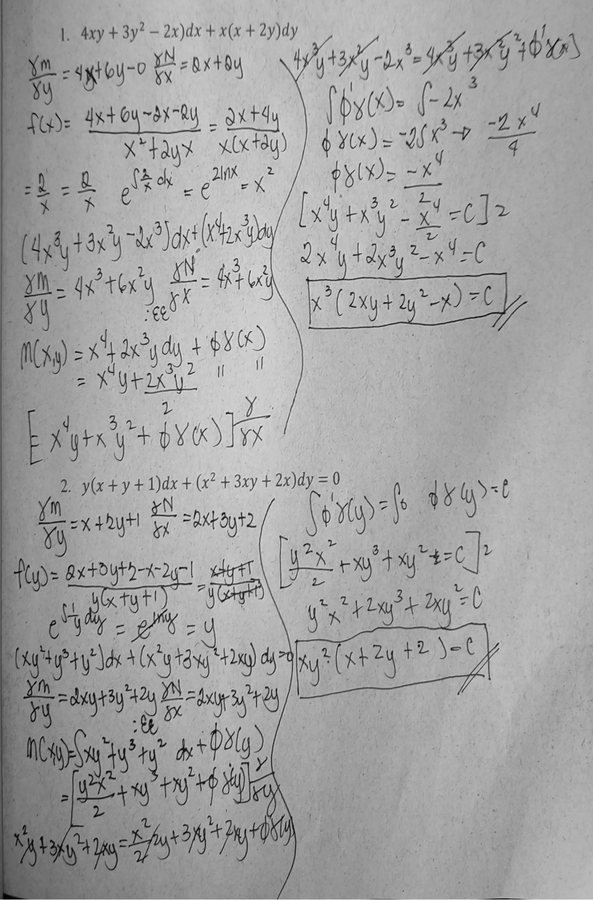 INTEGRATING FACTORS Sample Problems | PDF
