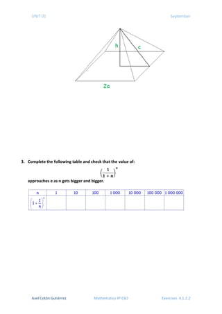 4 ESO Academics - Unit 01 - Exercises 1.2. | PDF