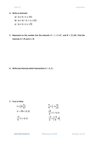 4 ESO Academics - Unit 01 - Exercises 1.3. | PDF