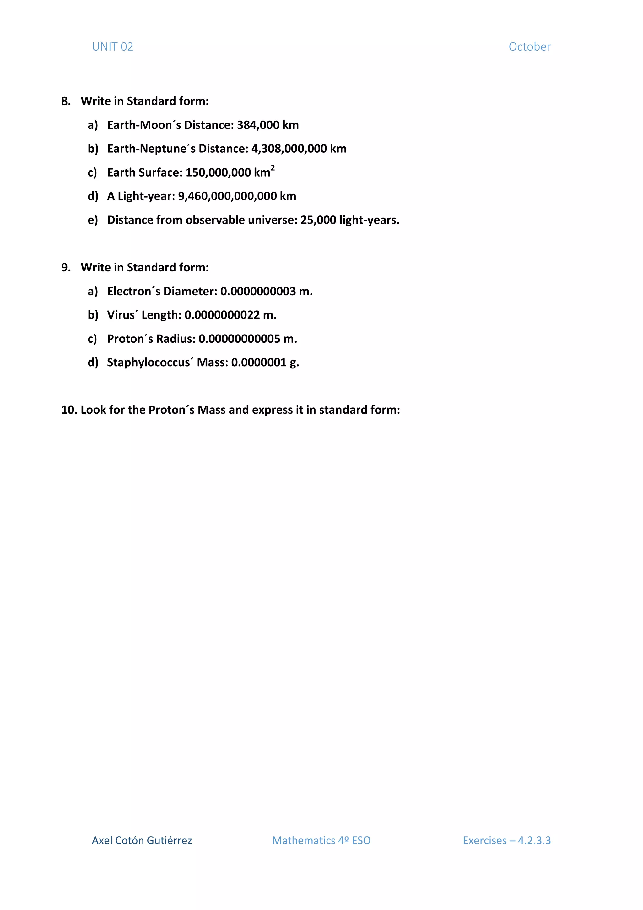 4 ESO Academics - Unit 02 - Exercises 4.2.3 - Rationalizing the Denominator and Standard Form ...