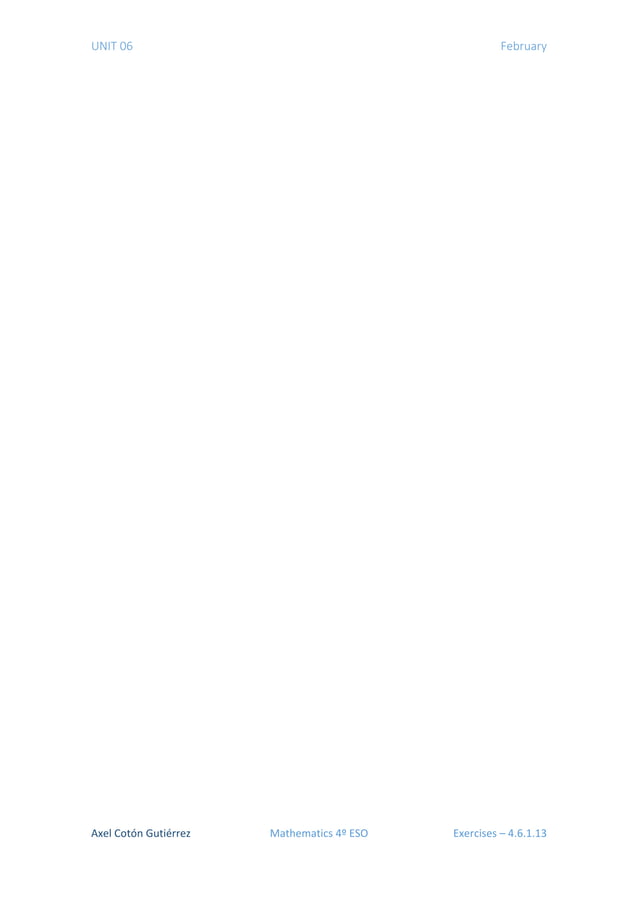 4 ESO Academics - Unit 06 - Exercises 4.6.1 - Areas and Volumes. | PDF | Free Download