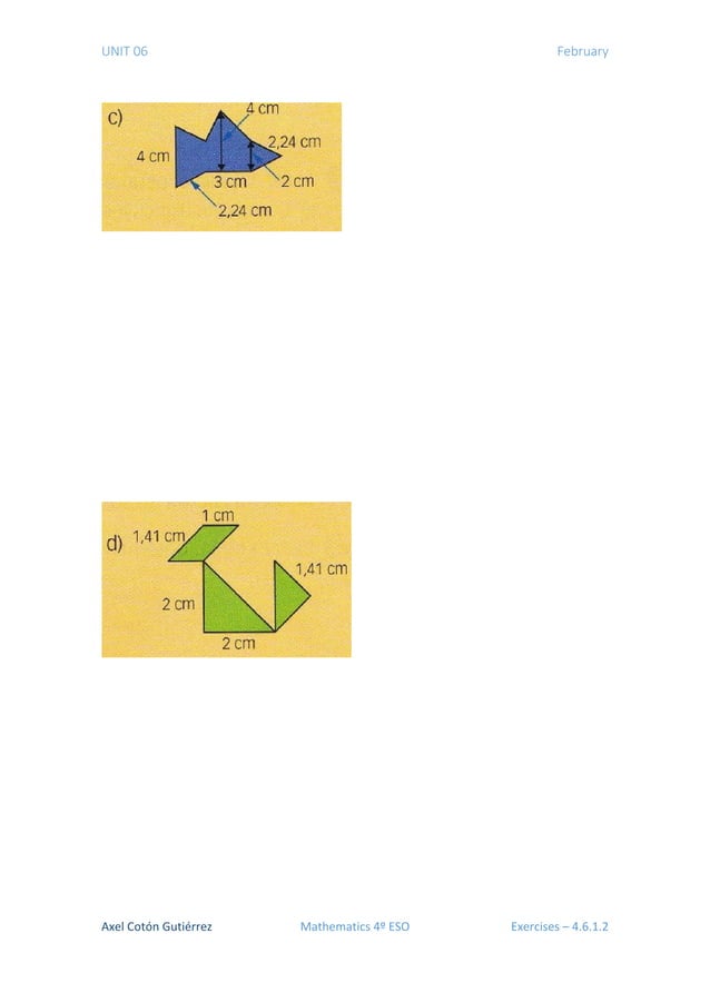 4 ESO Academics - Unit 06 - Exercises 4.6.1 - Areas and Volumes. | PDF