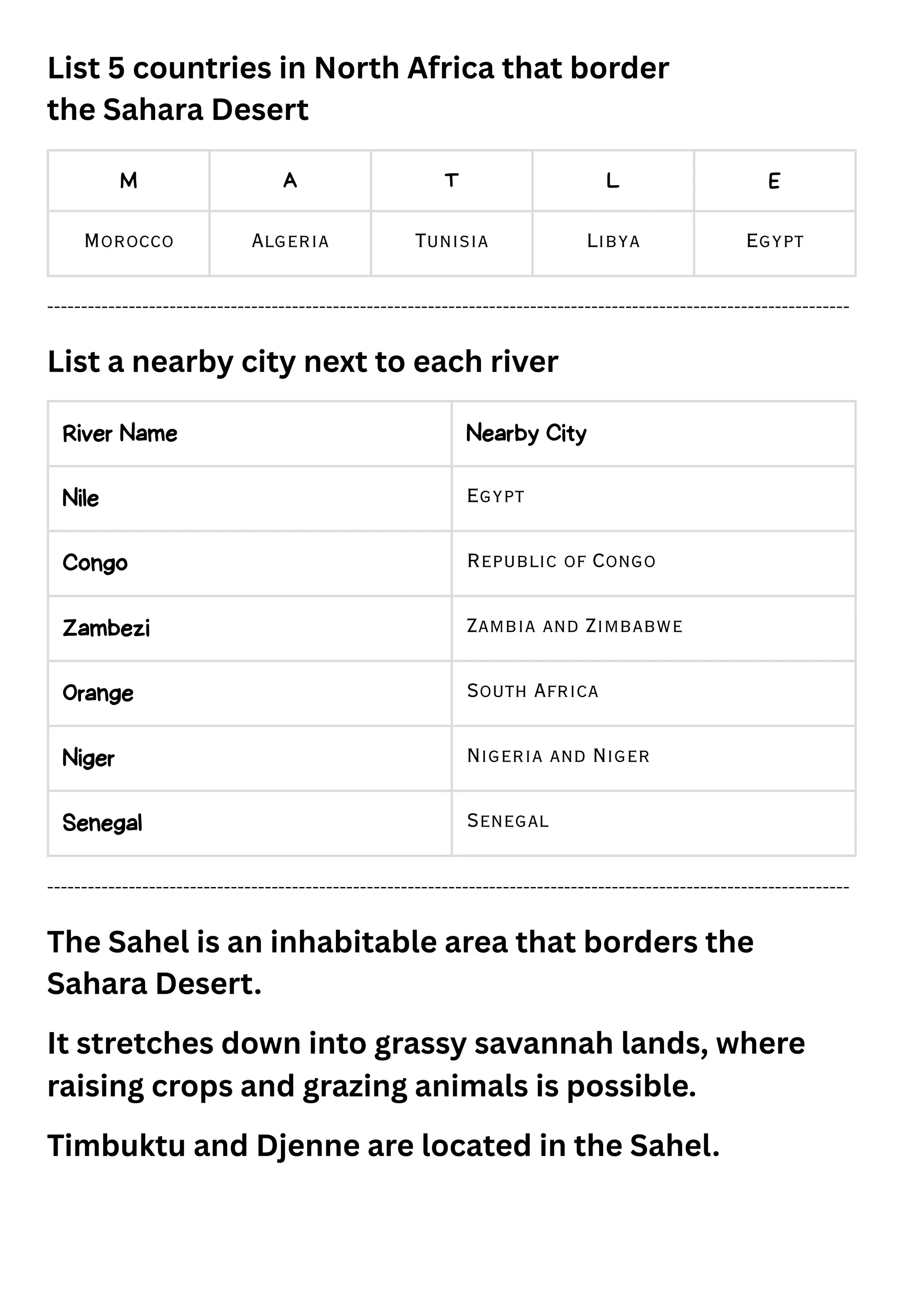 Exercises Answered - Africa | PDF