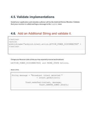 Exercises broadcast receiver,incoming phone call | DOCX | Operating Systems | Computer Software ...