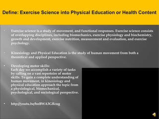 Exercise Science and Biomechanics presentation | PPT | Secondary ...