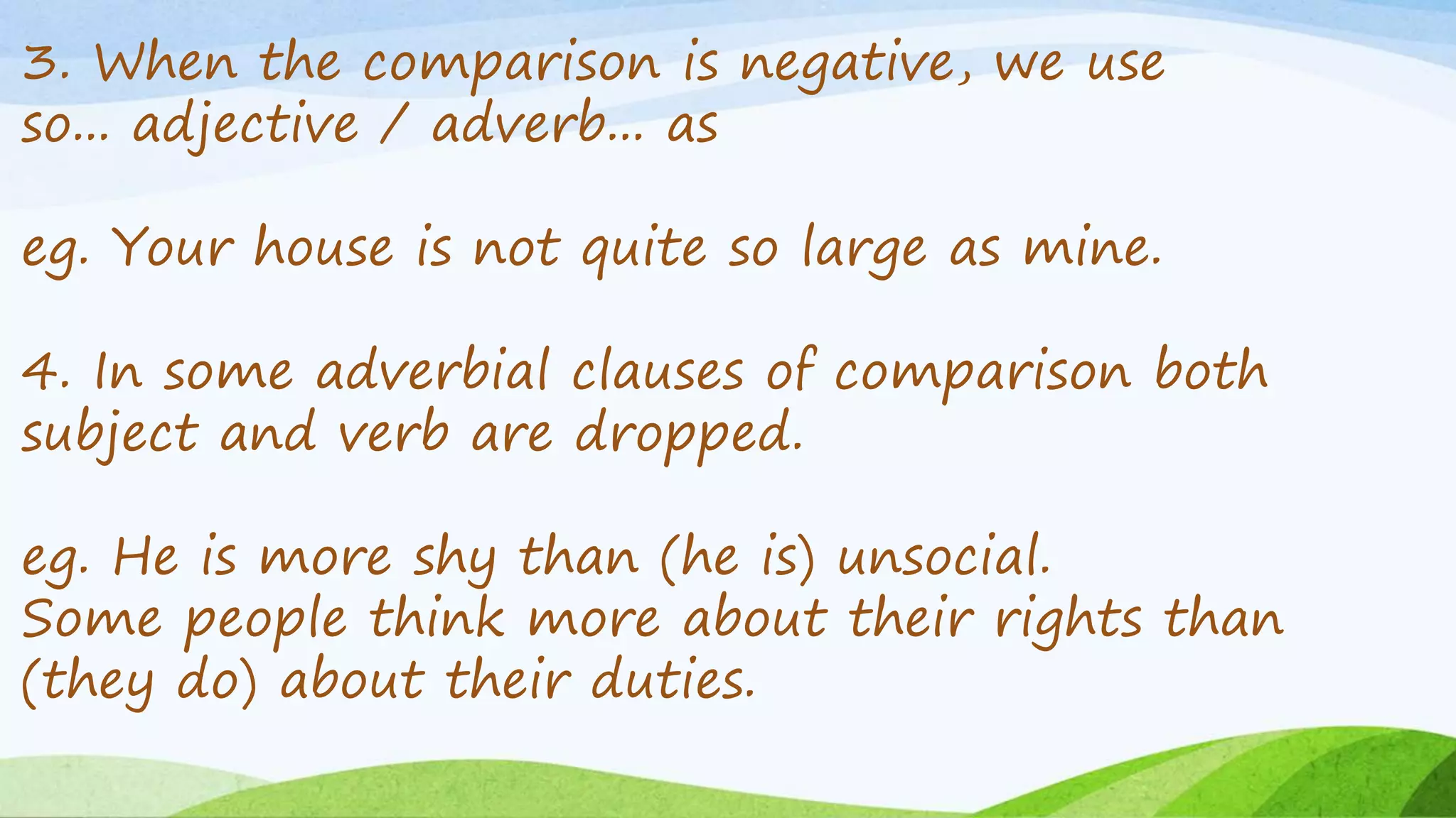 Exercises comparison | PPTX | Geography | Science