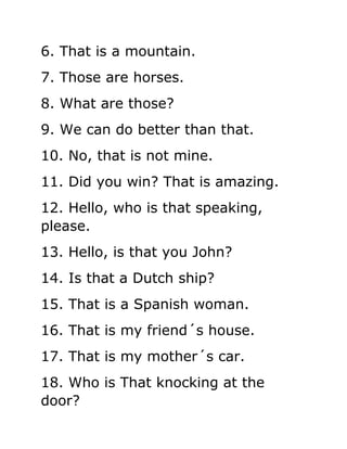 Exercises demonstrative pronouns | DOCX