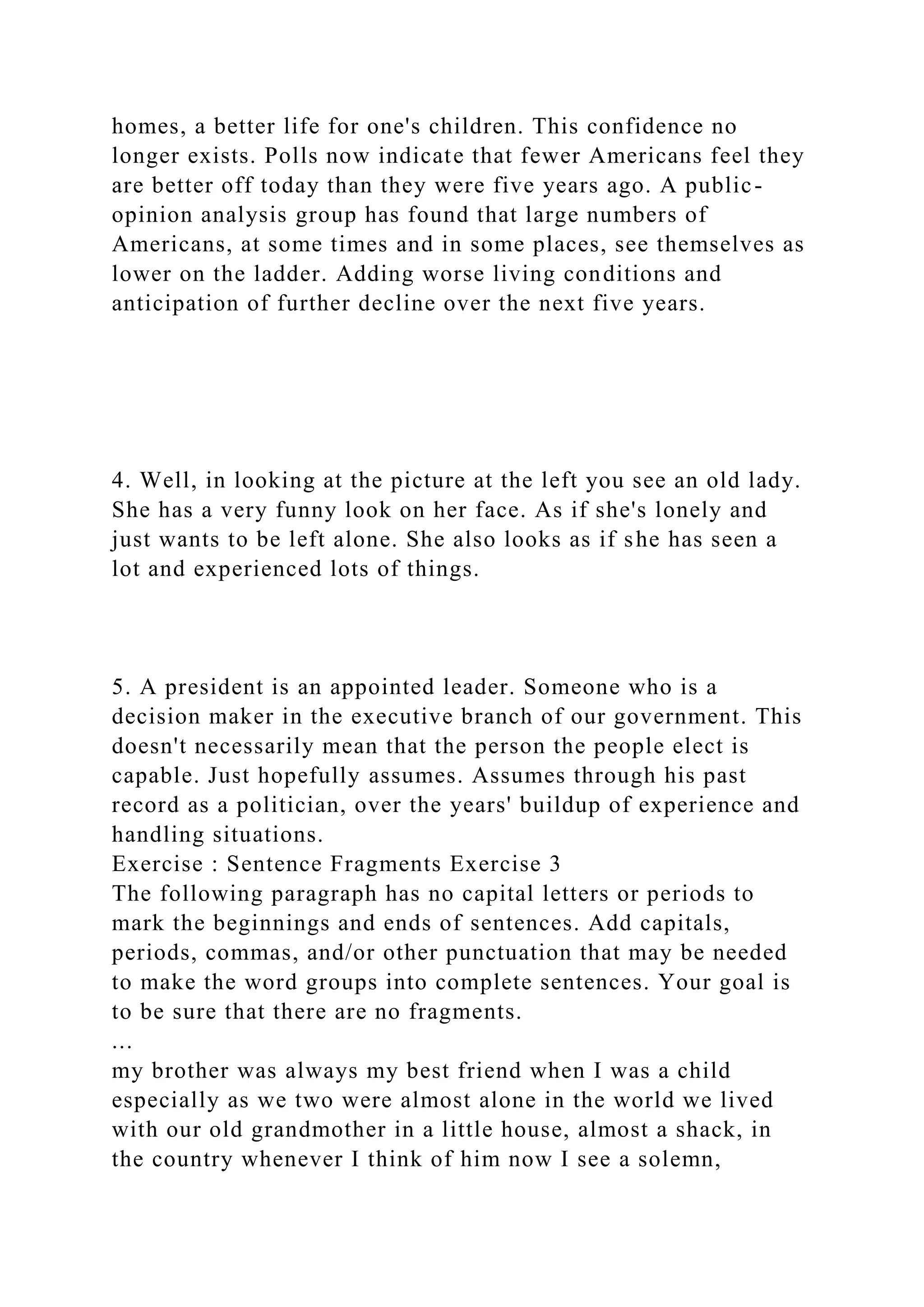 Exercise Sentence Fragments Exercise 1The sentences below appear.docx