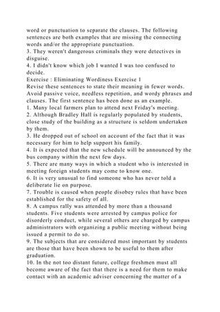 Exercise Sentence Fragments Exercise 1The sentences below appear.docx