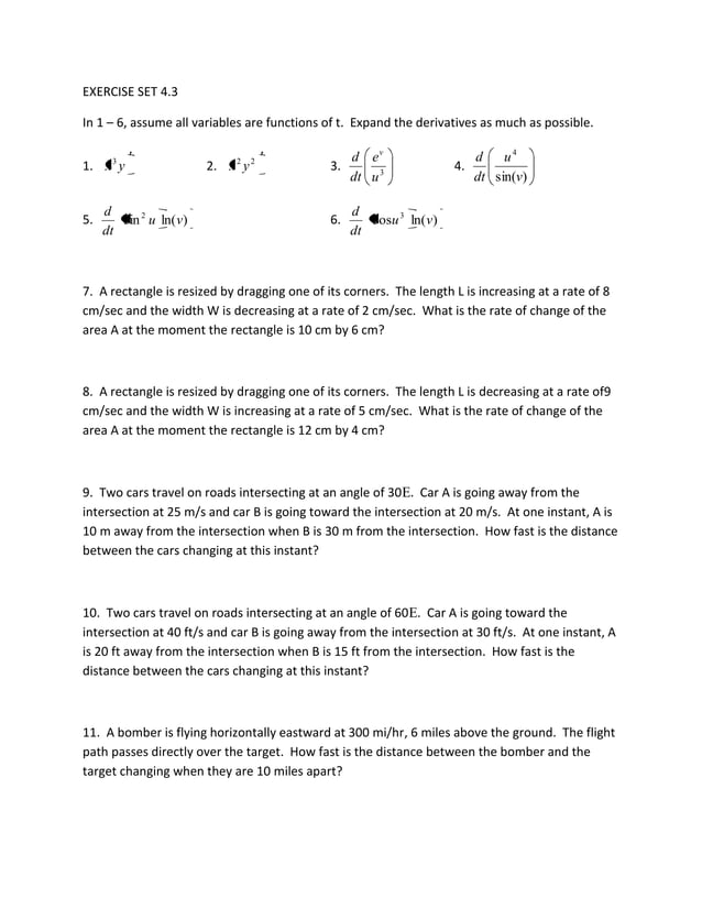 Exercise set 4.3 | DOCX