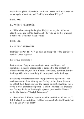 Exercises for Chapter 8 Exercises III Reflective ListeningRef.docx