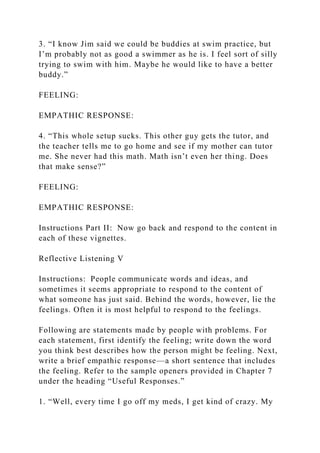 Exercises for Chapter 8 Exercises III Reflective ListeningRef.docx